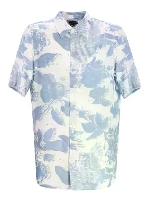 Armani Exchange Floral-print Shirt - Blue