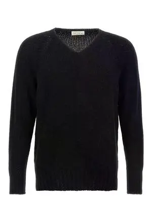 MA'RY'YA V-neck Bouclé Sweater - Black