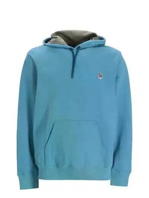 Paul Smith Logo-patch Cotton Hoodie - Blue