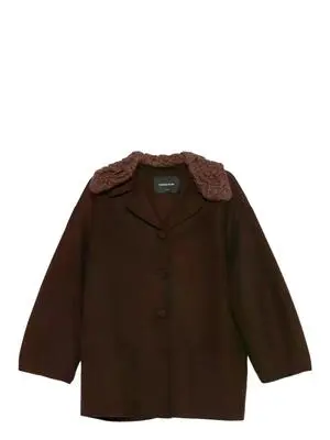 Fabiana Filippi Textured-collar Buttoned Jacket - Brown