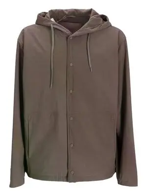 Herno Hooded Button-fastening Jacket - Brown