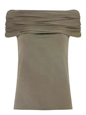UMA | RAQUEL BLAY Cowl-neck Draped Top - Grey