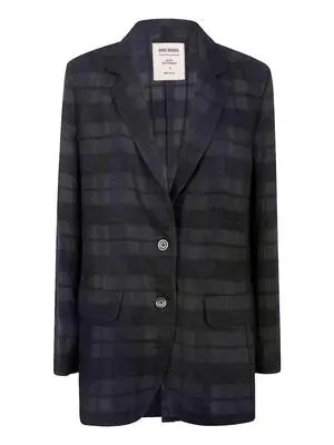 UMA WANG Checked Wool Blazer - Black