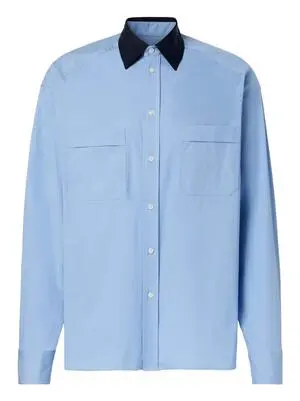 PLAN C Plan C Cotton-blend Poplin Shirt