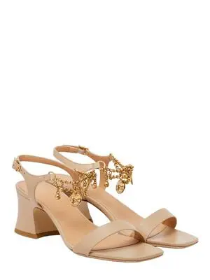 Chloé Charms Leather Sandals - Gold