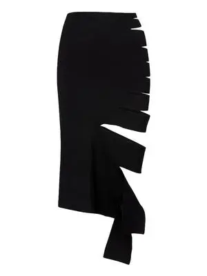 MUGLER Cut-out Midi Skirt - Black
