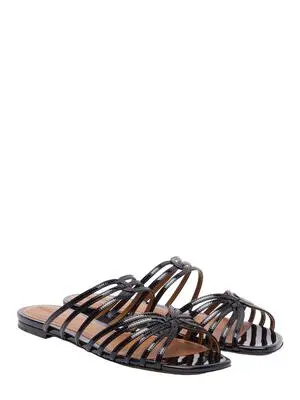 Zimmermann Aura Patent Leather Sandals - Black