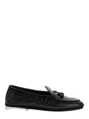 Rubinacci Marphy Loira Croc-effect Leather Loafers - Black