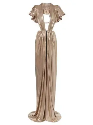 Maticevski Latitude Gathered Ruffled Gown - Gold