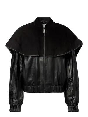 JW Anderson Caped Leather Jacket - Black