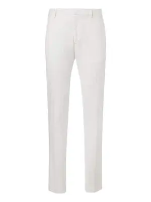 Zegna Cotton-blend Slim Pants - White