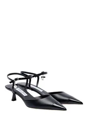 JIMMY CHOO Aren 45 Leather Pumps - Black
