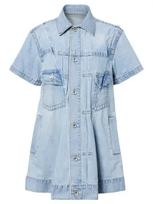 Sacai Deconstructed Denim Minidress - Blue