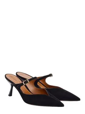 Zimmermann Aura 65 Cutout Suede Mules - Black
