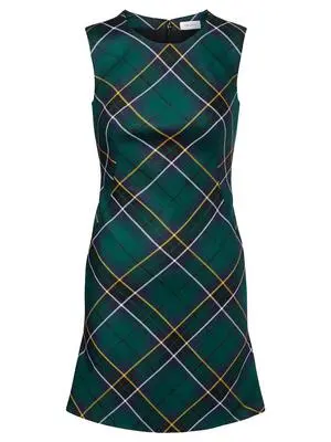 Alexander McQueen Tartan Wool Minidress - Green