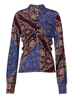 Rabanne Gathered Paisley Printed Shirt - Multicoloured