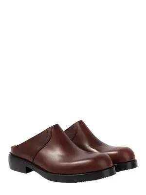 Dries Van Noten Leather Mules - Brown
