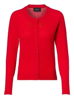 Simone Rocha Embellished Cashmere Cardigan - Red