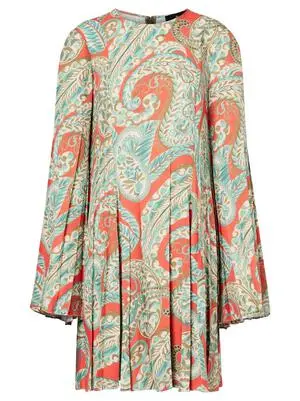 Etro Paisley Pleated Minidress - Multicoloured