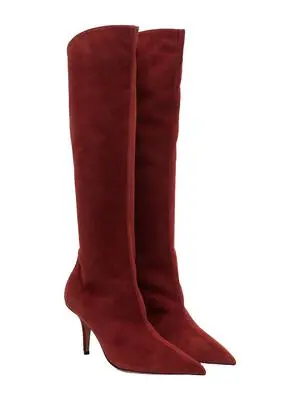 Paris Texas Jessica 75 Suede Knee-high Boots - Red