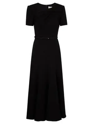Roland Mouret Belted Crêpe Midi Dress - Black