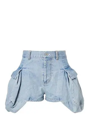 Sacai Cargo Denim Shorts - Blue