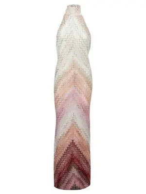 Missoni Zigzag Halterneck Lamé Maxi Dress - Multicoloured