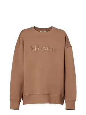 Max Mara Monza Cotton-blend Jersey Sweatshirt - Beige