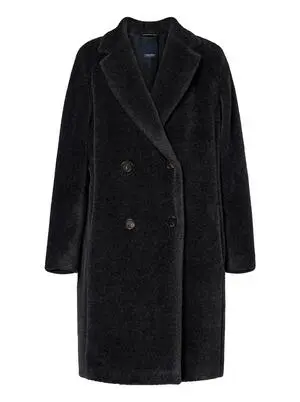 Max Mara Roseto Alpaca And Wool Coat Grey