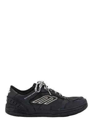 Balenciaga Hamptons Leather Sneakers - Black