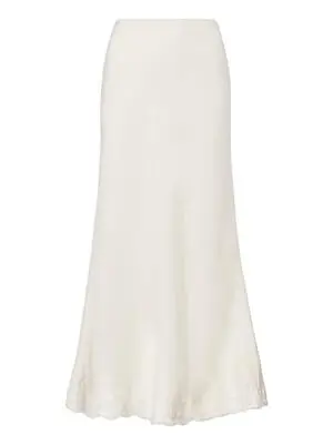 Rixo Crystal Lace-trimmed Cotton Maxi Skirt - White