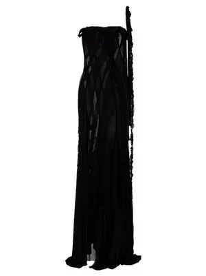 Blumarine Draped One-shoulder Gown - Black