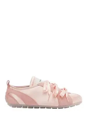 Simone Rocha Ballerina Grip Satin And Suede Sneakers - Pink