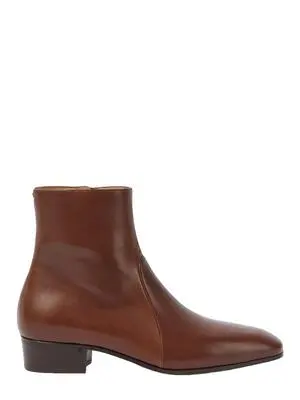Valentino Garavani Vlogo Leather Ankle Boots - Brown