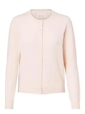 MAISON MARGIELA Four Stitches Virgin Wool Cardigan - Pink
