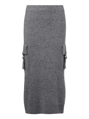 Blumarine Wool Pencil Skirt - Grey
