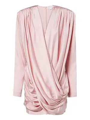 Stella McCartney Draped Crêpe Satin Minidress - Pink