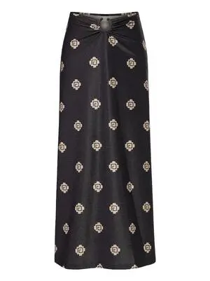 Johanna Ortiz Keel Gathered Maxi Skirt - Black
