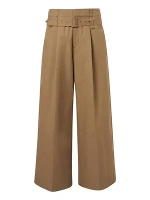 Simone Rocha Cotton-blend Canvas Wide-leg Trousers - Brown