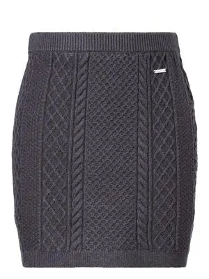 JW Anderson Cable-knit Wool And Cotton-blend Miniskirt - Grey