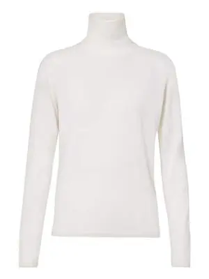 Max Mara Saluto Virgin Wool Turtleneck Sweater - White