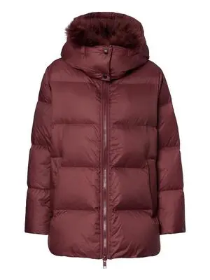 YVES SALOMON Quilted Down Jacket - Burgundy