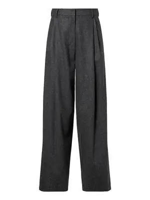 Max Mara High-rise Straight Wool Pants - Grey