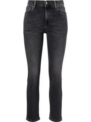 Ag Cropped Mid-rise Slim Jeans - Grey