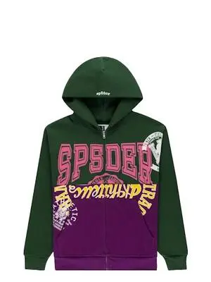 SP5DER Campers Field Zip Up Hoodie - Green