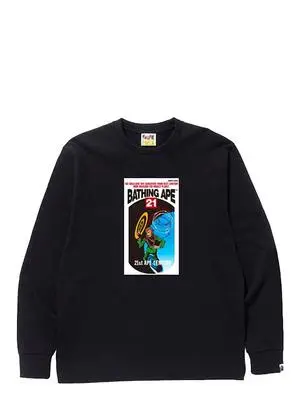 A BATHING APE Bathing Ape Graphic Long Sleeve Tee Shirt - Black