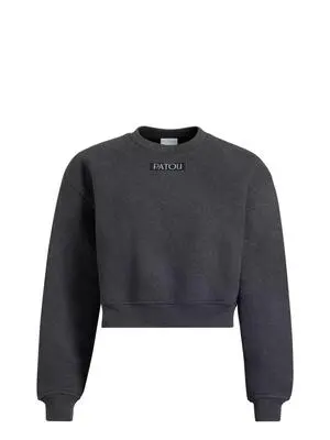 Patou Logo-appliqué Fleece Sweatshirt - Grey