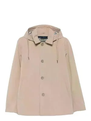 Herno Hooded Buttoned Jacket - Neutrals
