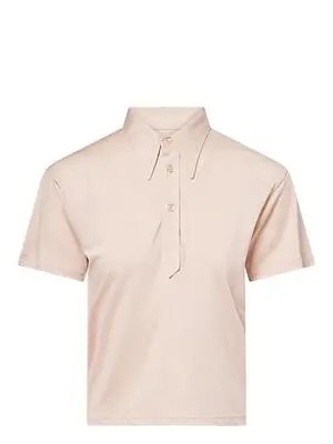 MAISON MARGIELA Short-sleeve Stretch-woven Polo Shirt - Light Rose