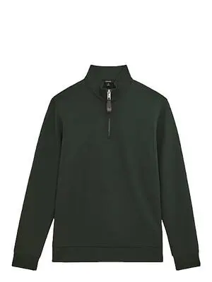 REISS Newland Zip-up Regular-fit Stretch-jersey Overshirt Xxl - Dark Sage Green